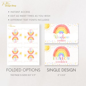 Editable Rainbow Food Label Tent Card Rainbow Name Tag Rainbow Place ...