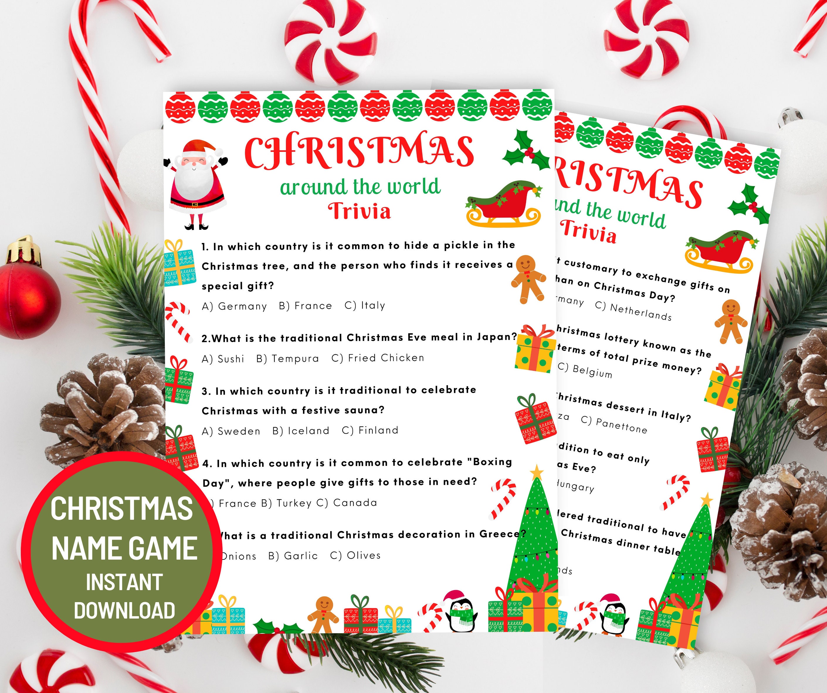 Christmas Game Xmas Game Christmas Party Printable Games Christmas ...