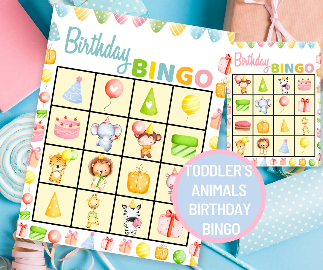 Birthday Bingo Toddler Birthday Games Kids Birthday Bingo Kids Party ...