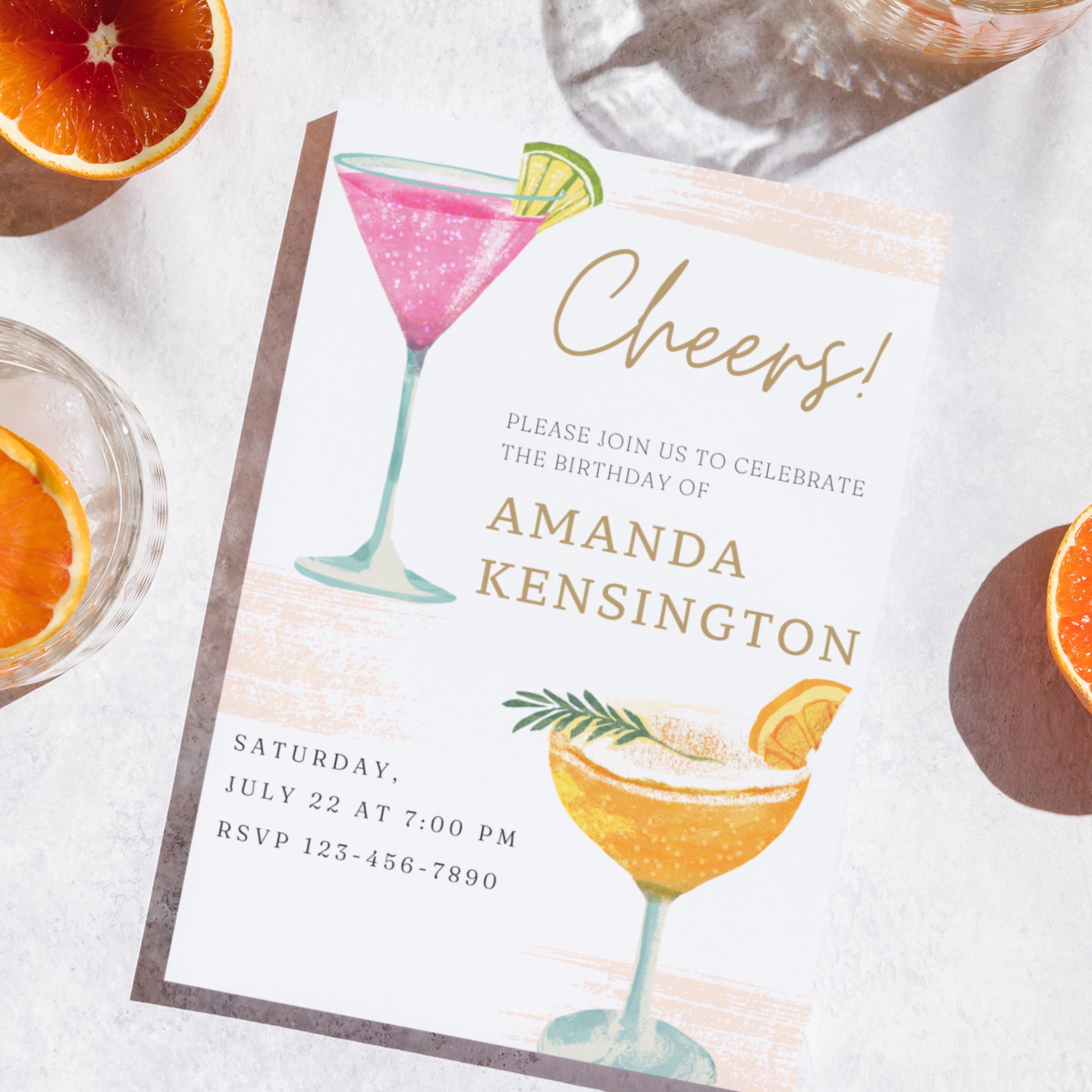 Cocktail Birthday Party Invitation Cocktail 35 Birthday Invitation ...