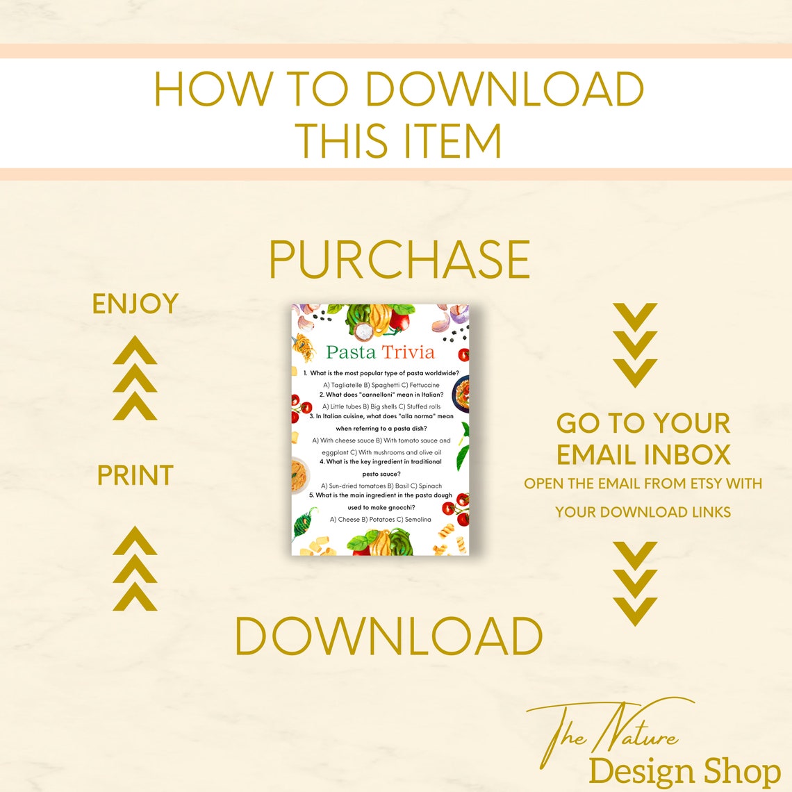 Pasta Trivia Game Pasta Party Favors Pasta Party Games Pasta Birthday ...