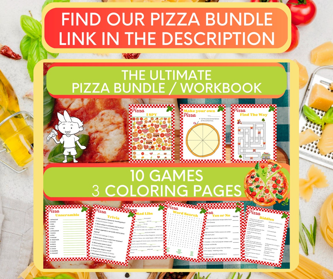 Pizza Bingo Pizza Birthday Party Pizza Party Game Pizza Party Favors ...