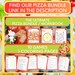 Pizza Bingo Pizza Birthday Party Pizza Party Game Pizza Party Favors ...
