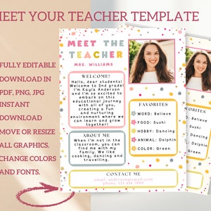 Meet the Teacher Editable Template Teacher Kindergarten Letter Template ...