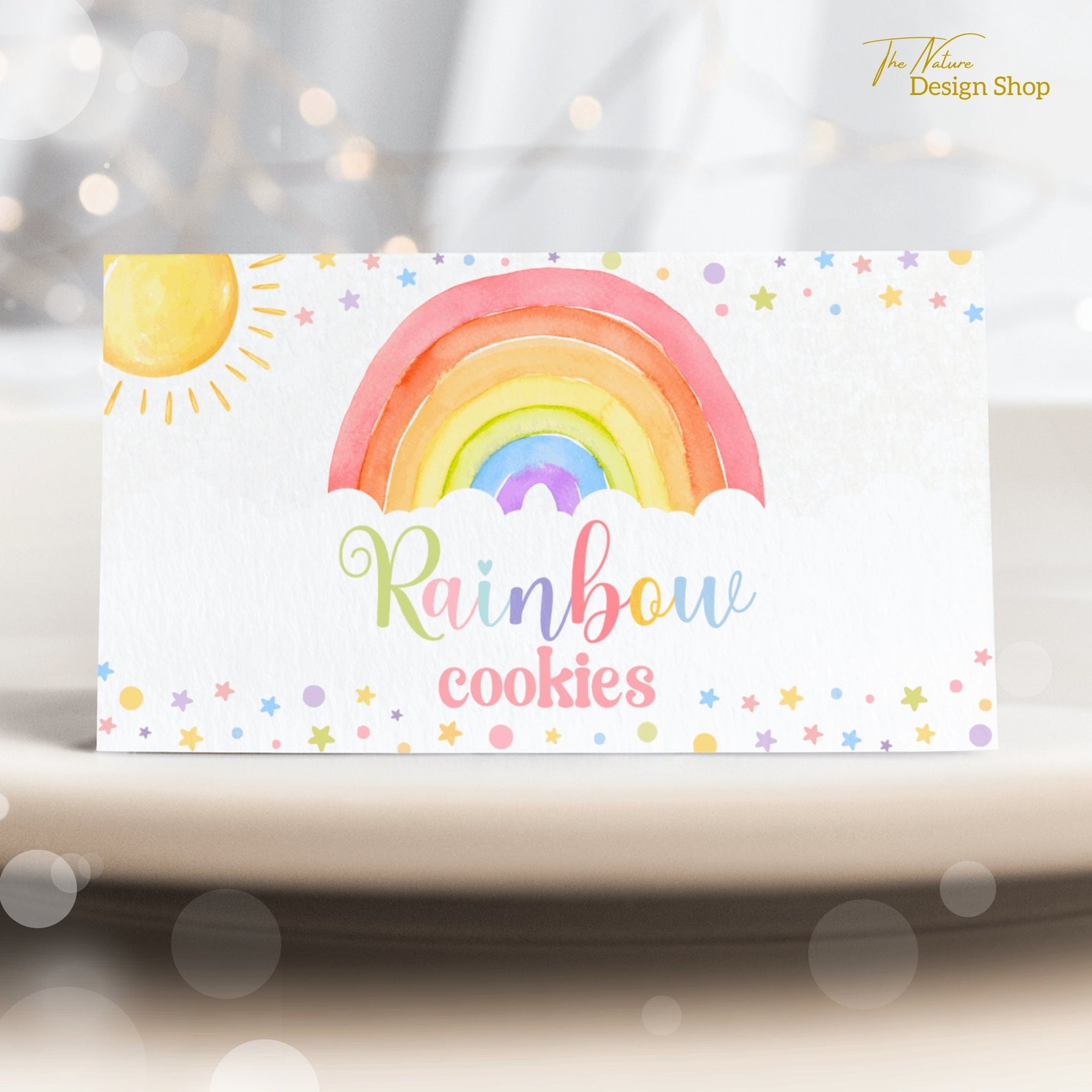 Editable Rainbow Food Label Tent Card Rainbow Name Tag Rainbow Place ...