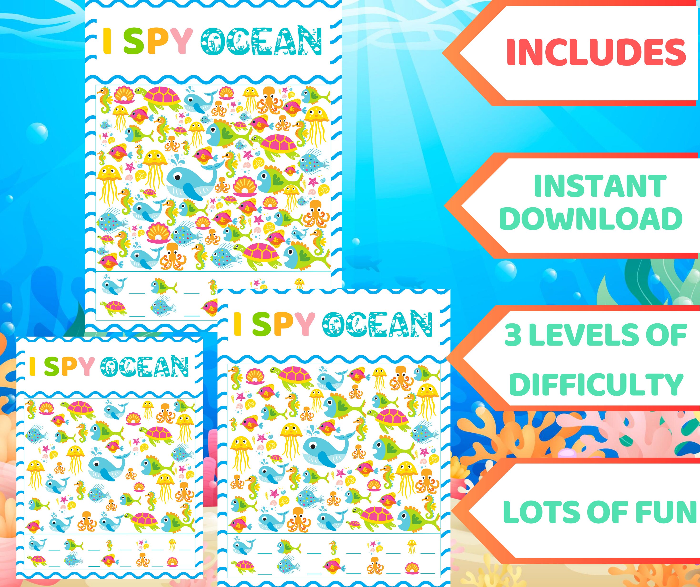 I Spy Ocean Game Kids Under the Sea Party Birthday Game Kids Summer ...