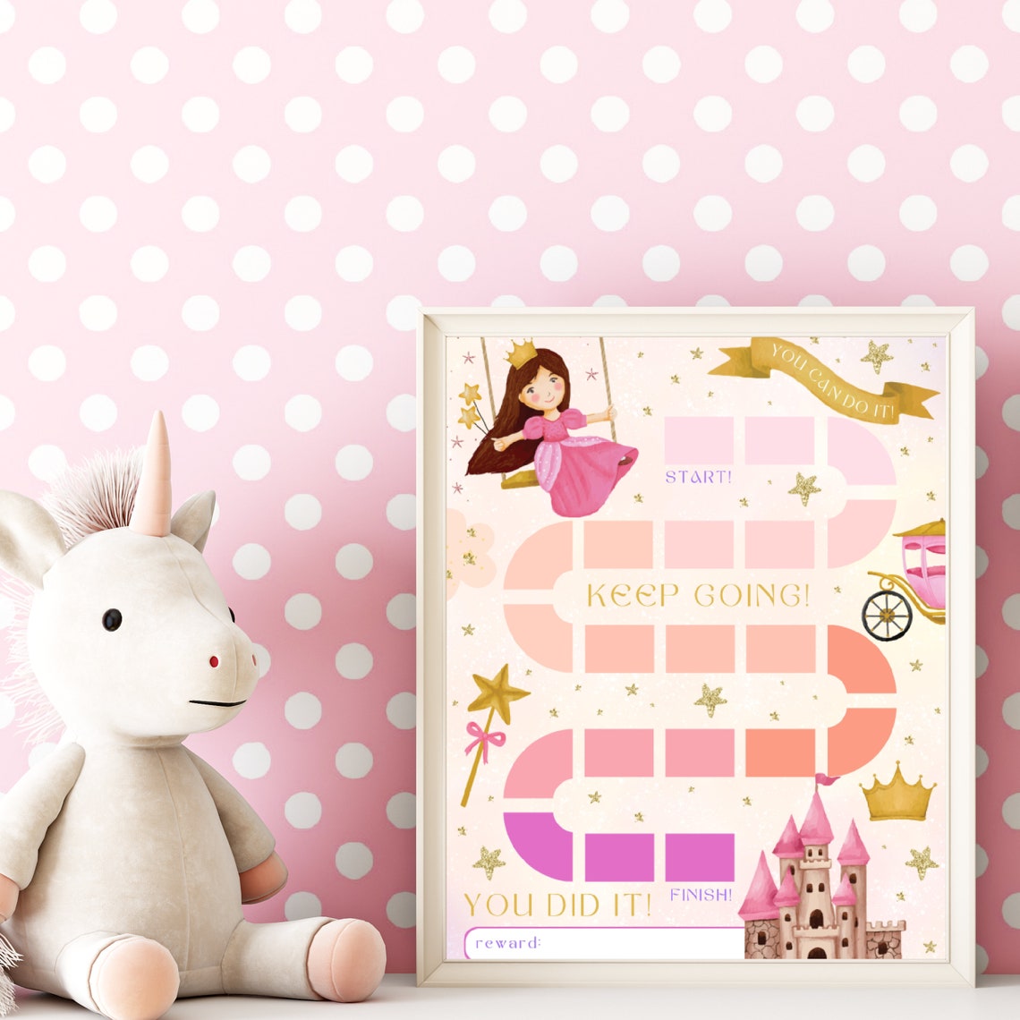 Princess Behavior Chart for Girls Daily Routine Chart Princess Reward ...