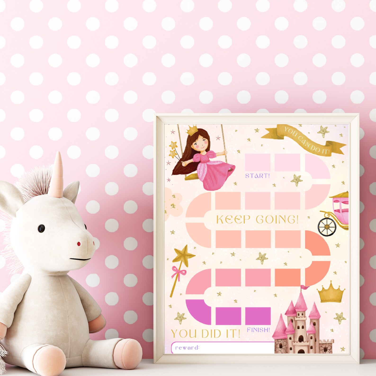 Princess Behavior Chart for Girls Daily Routine Chart Princess Reward ...