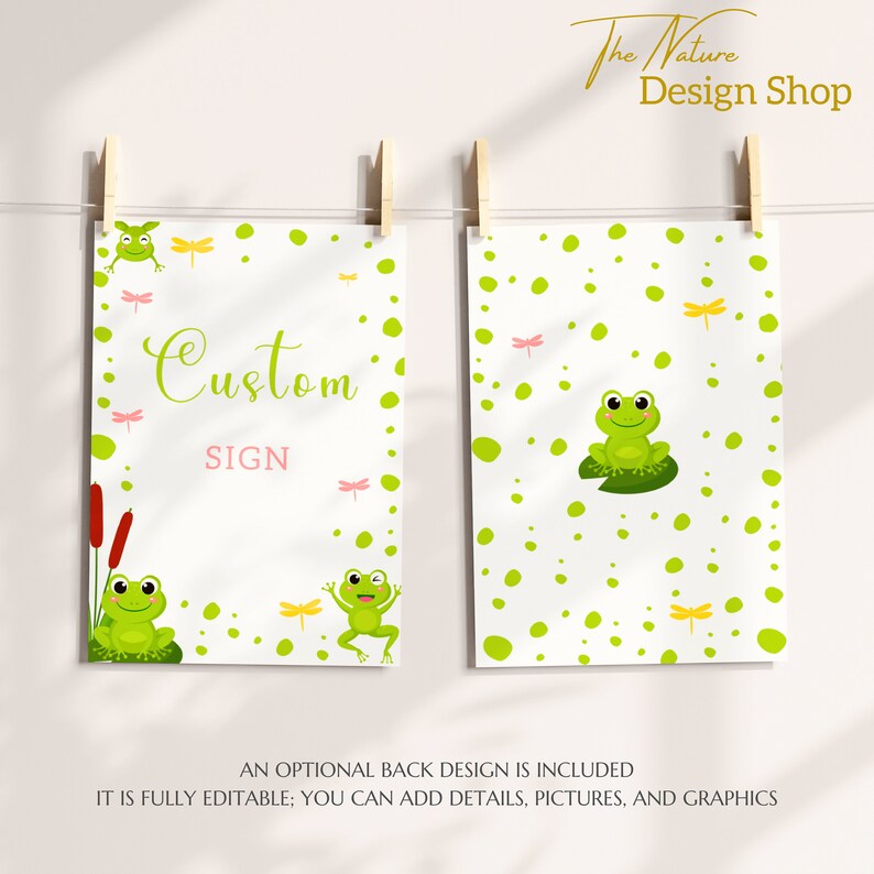 EDITABLE Frog Birthday Custom Sign Frog Birthday Menu Frog Birthday ...