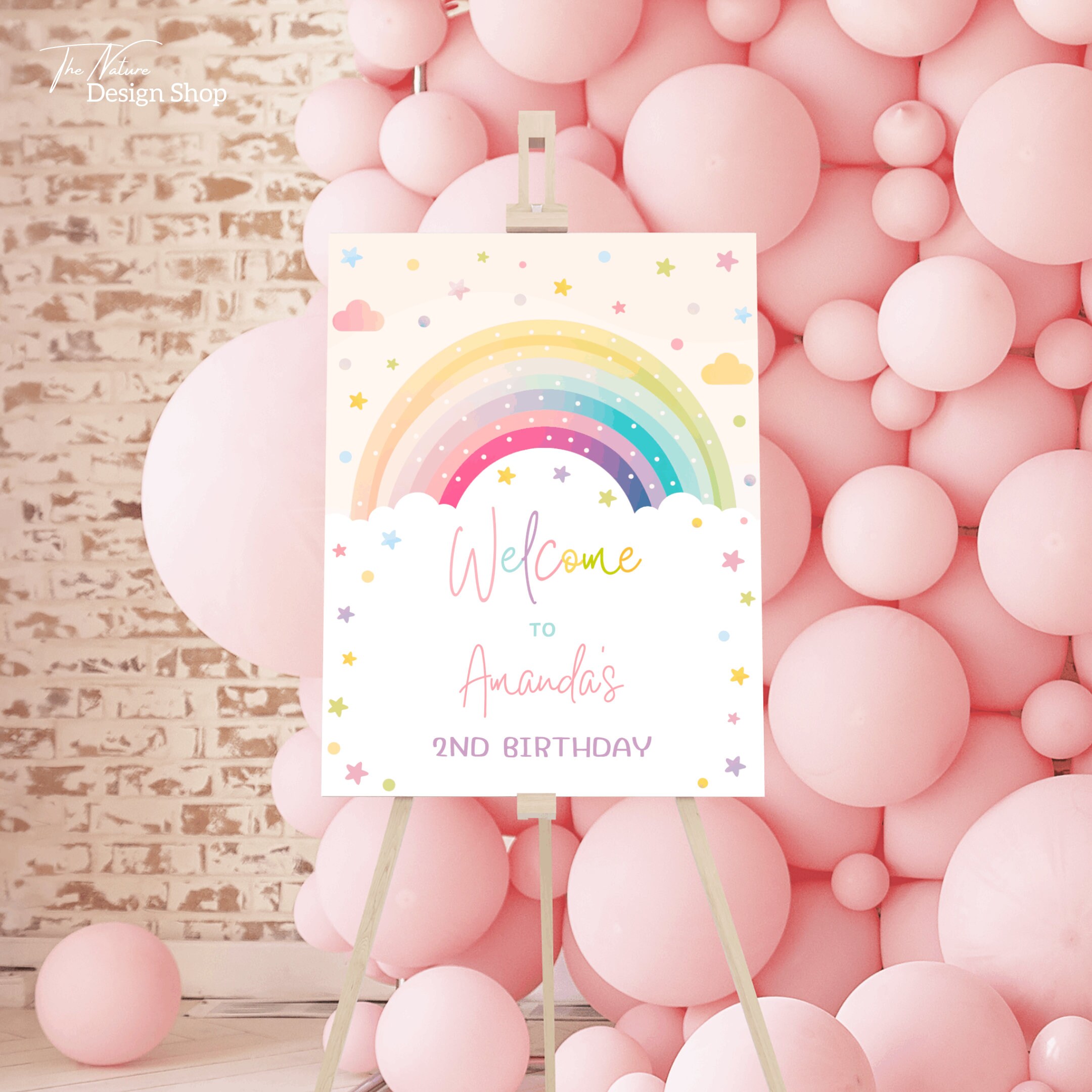 Editable Rainbow Welcome Sign Birthday Welcome Sign Rainbow Birthday ...