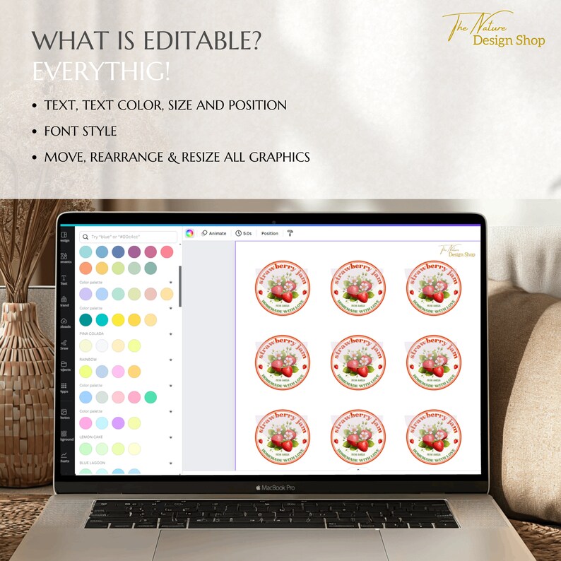 Editable Strawberry Jam Sticker Strawberry Jam Jar Labels Strawberry ...