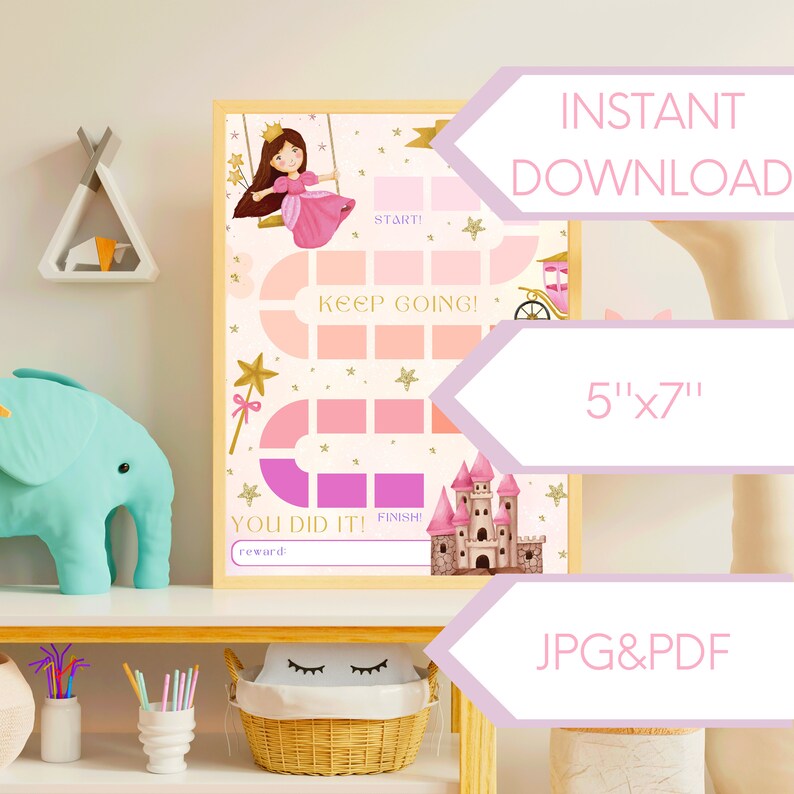 Princess Behavior Chart for Girls Daily Routine Chart Princess - Etsy