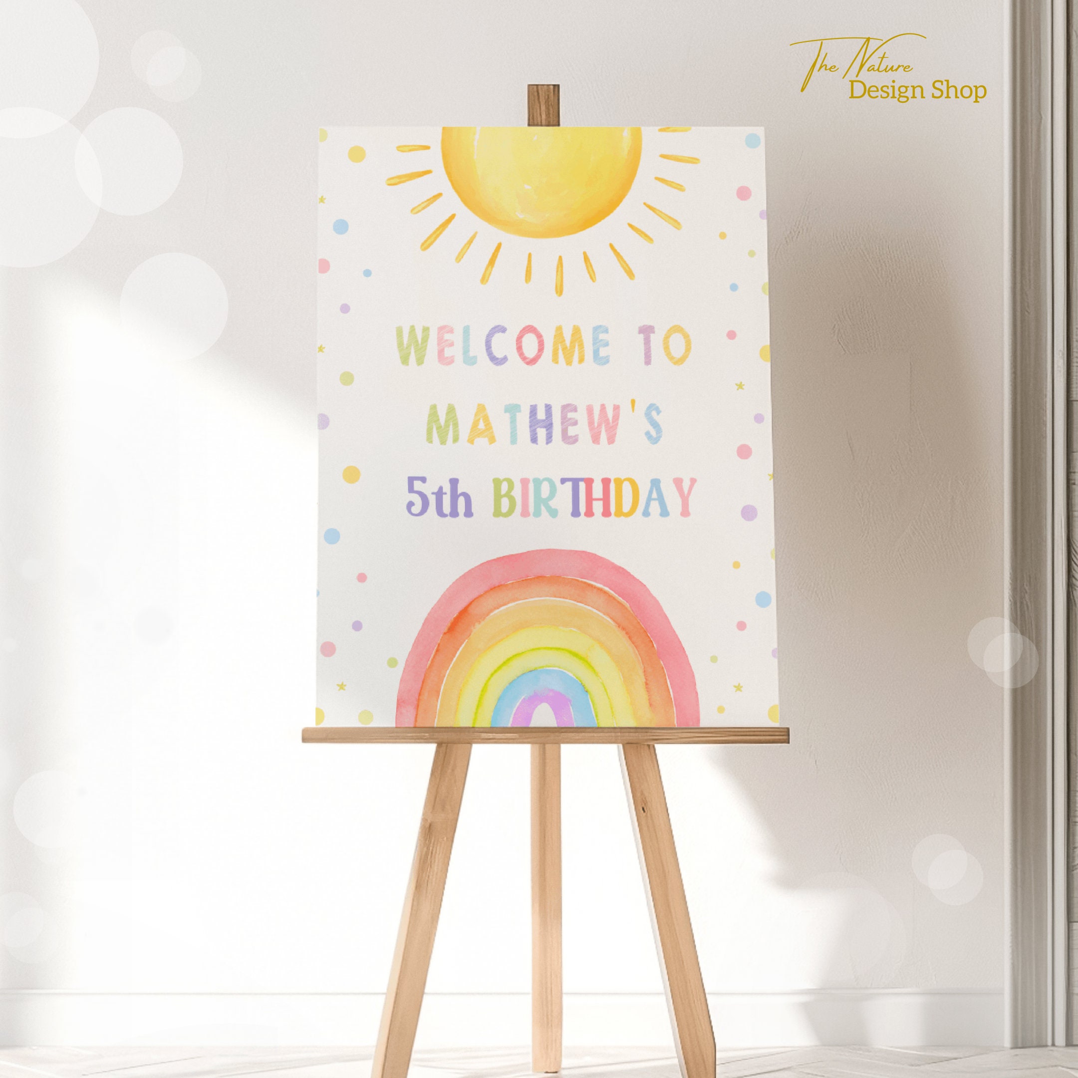Editable Rainbow Welcome Sign Birthday Welcome Sign Rainbow Birthday ...