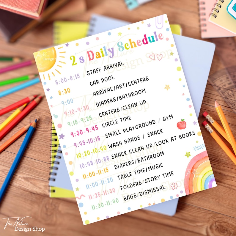 Editable Daily Schedule Template Preschool Teacher Daily Schedule ...