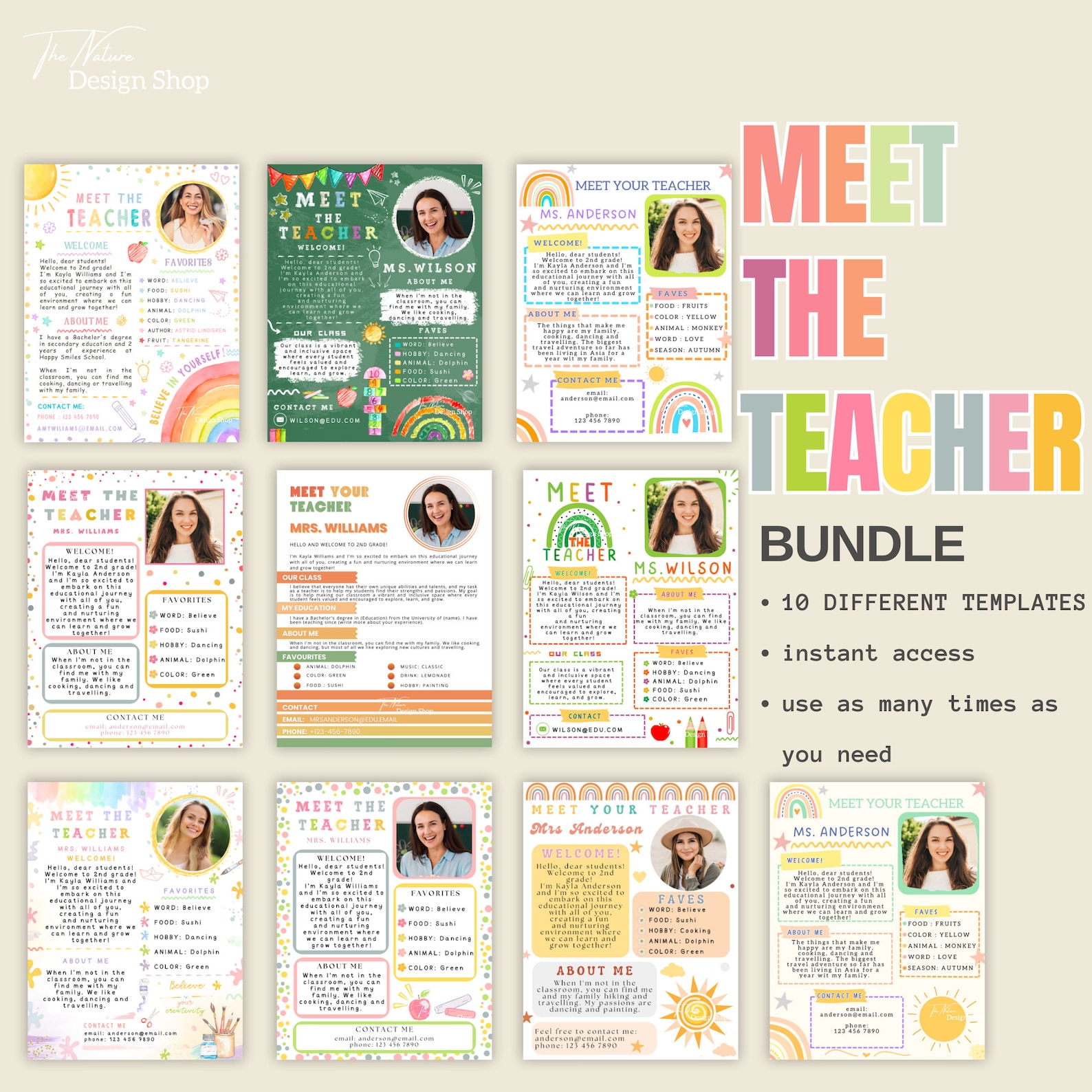 Meet the Teacher Template Bundle Meet the Teacher Kindergarten Letter ...