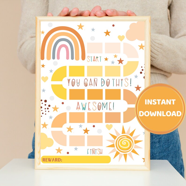 Colorful Boho Rainbow Reward Chart for Kids Daily Routine - Etsy