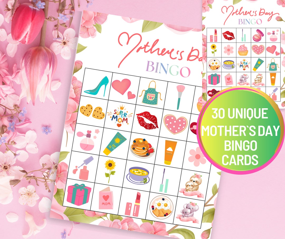 Mother’s Day Bingo Game Mother’s Day Party Mother’s Day Gift School ...