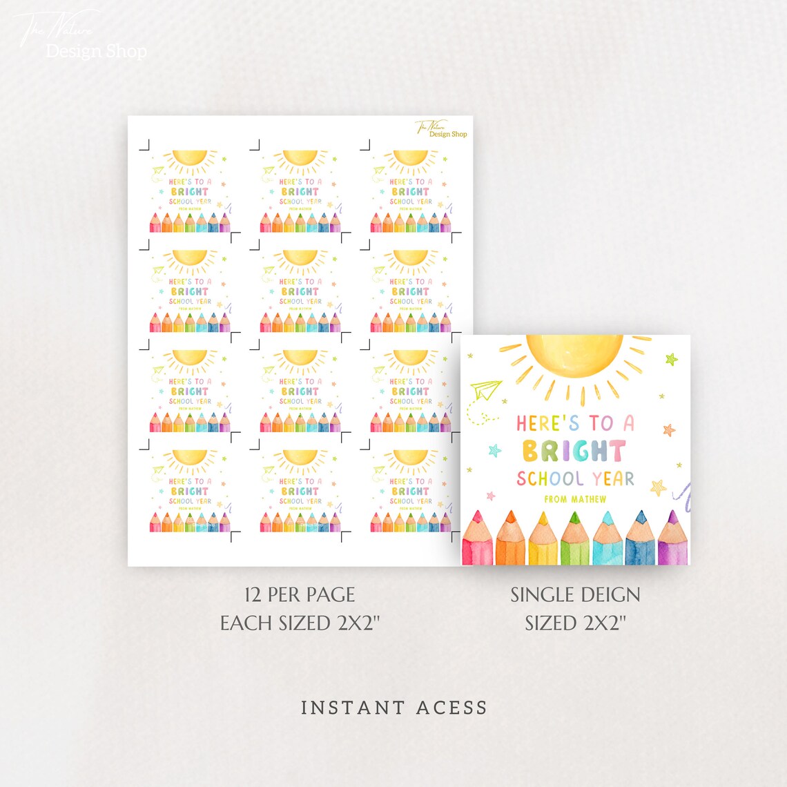 Editable Back to School Tag First Day of School Treat Tag School Gifts ...