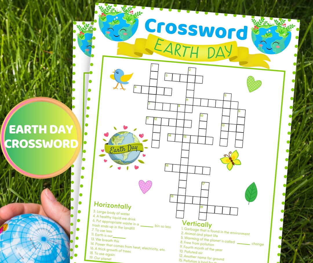 Earth Day Crossword Game Earth Day Gift Earth Day Kids Games Printable ...