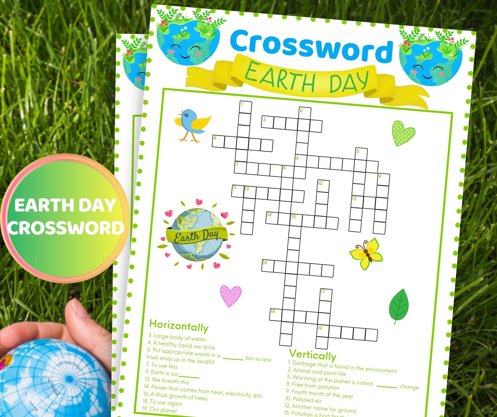 Earth Day Crossword Game Earth Day Gift Earth Day Kids Games Printable ...