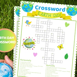 Earth Day Crossword Game Earth Day Gift Earth Day Kids Games Printable ...