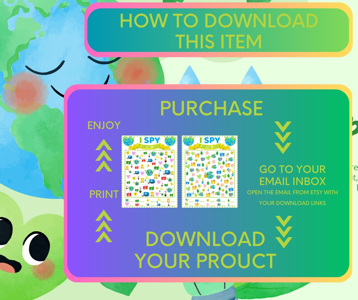 I Spy Earth Day Game Kids Earth Day Printable Earth Day - Etsy