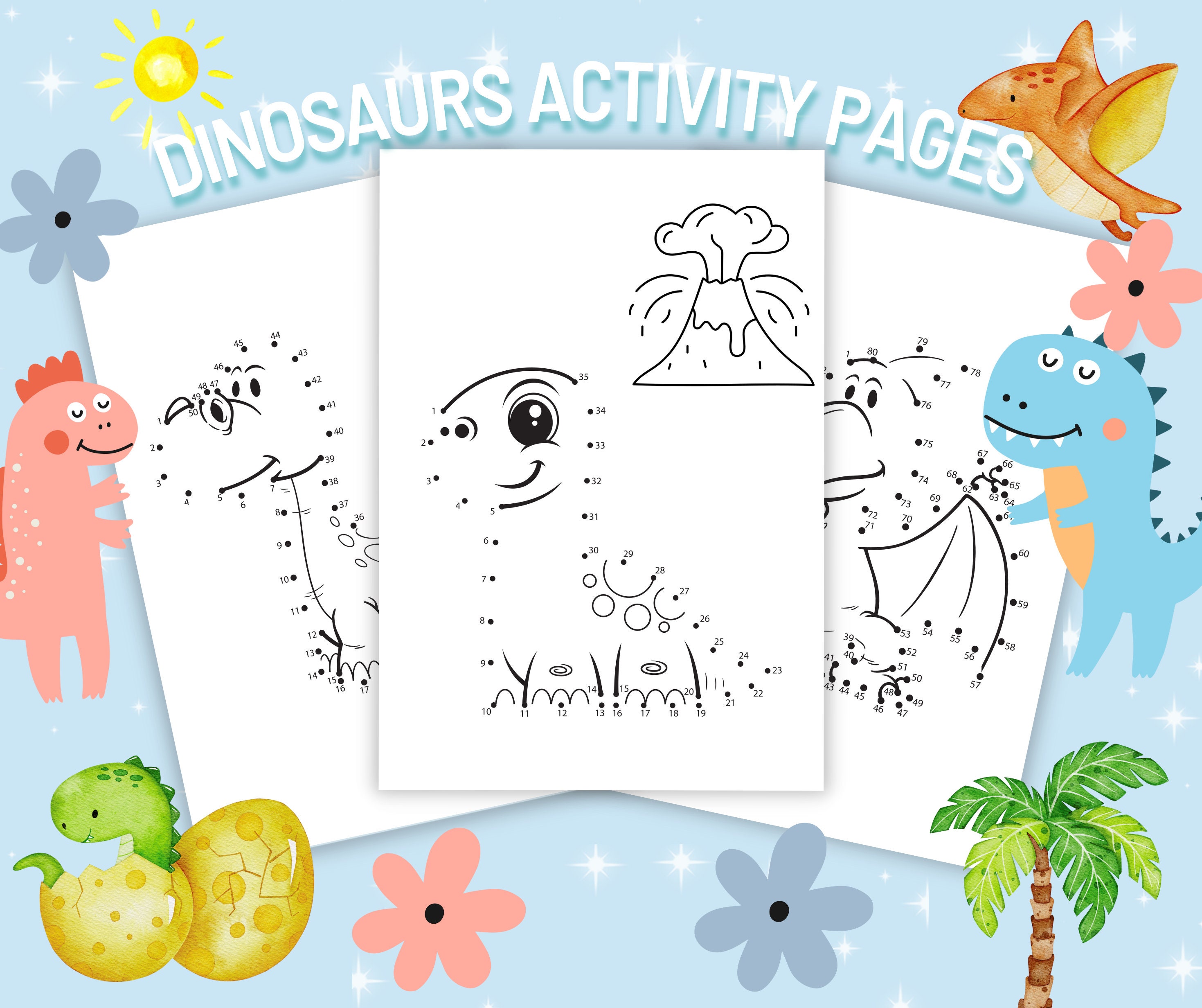 Dinosaur Activity Pages Dinosaur Printables Dinosaur Coloring Dinosaur ...