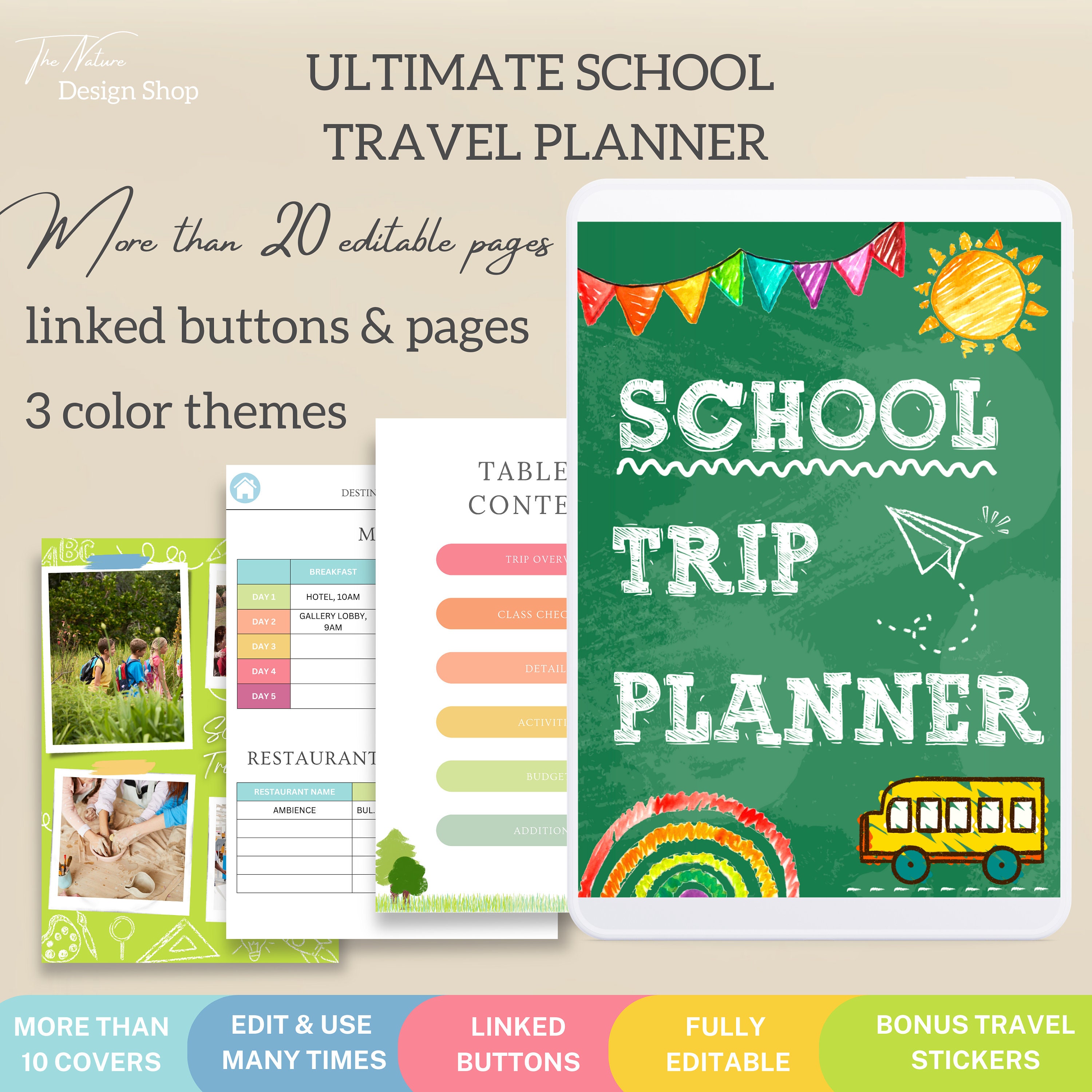 School Trip Itinerary Template Teachers Digital Planner School Trip ...