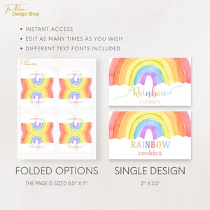 Editable Rainbow Food Label Tent Card Rainbow Name Tag Rainbow Place ...