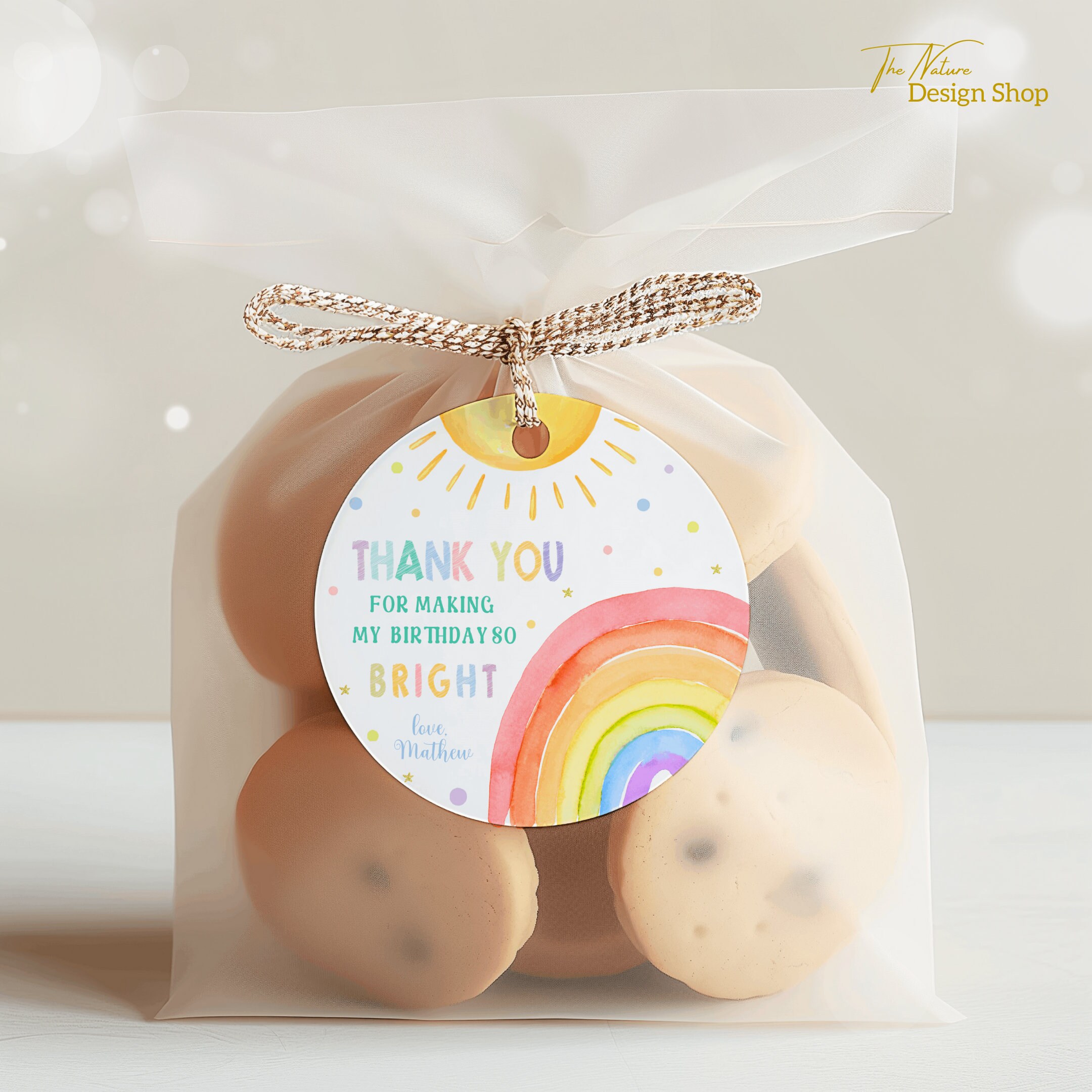 Editable Rainbow Favor Tag Rainbow Thank You Tag Rainbow Birthday Favor ...