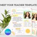 Meet the Teacher Editable Template Teacher Boho Rainbow Teacher Canva ...