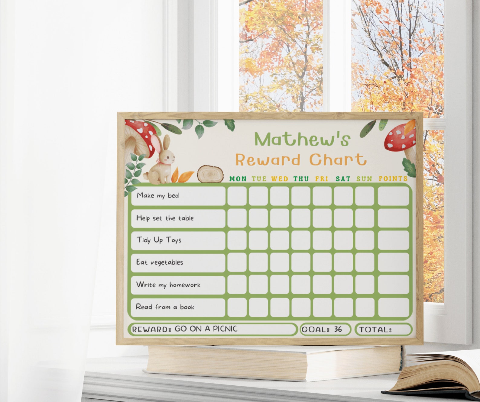 Editable Forest Animals Reward Chart Printable Behavior Chart Daily ...