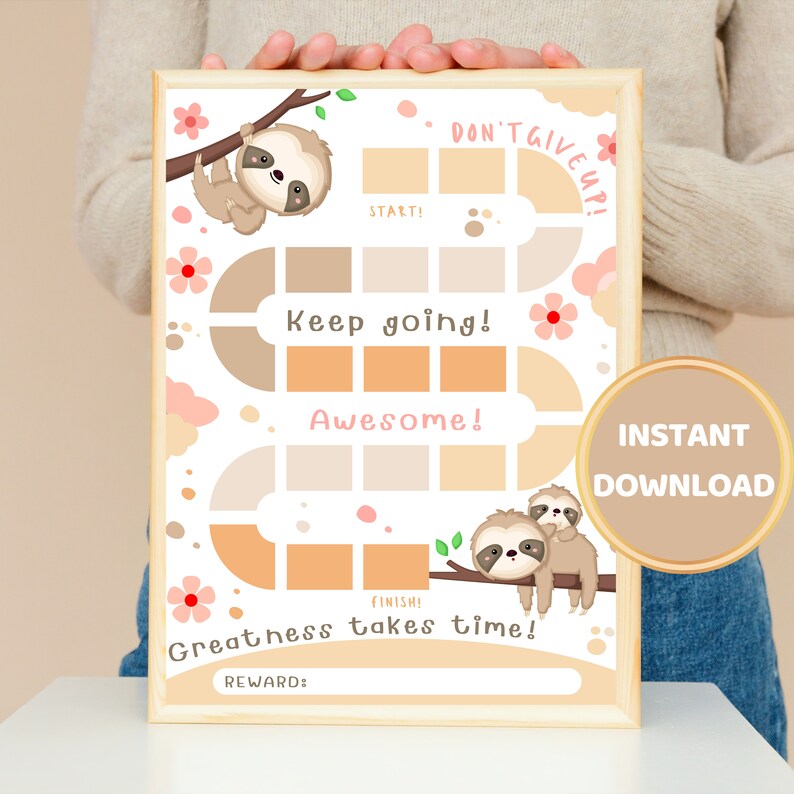 Sloth Reward Chart for Kids Daily Routine Chart Kids Chore Chart Kids ...