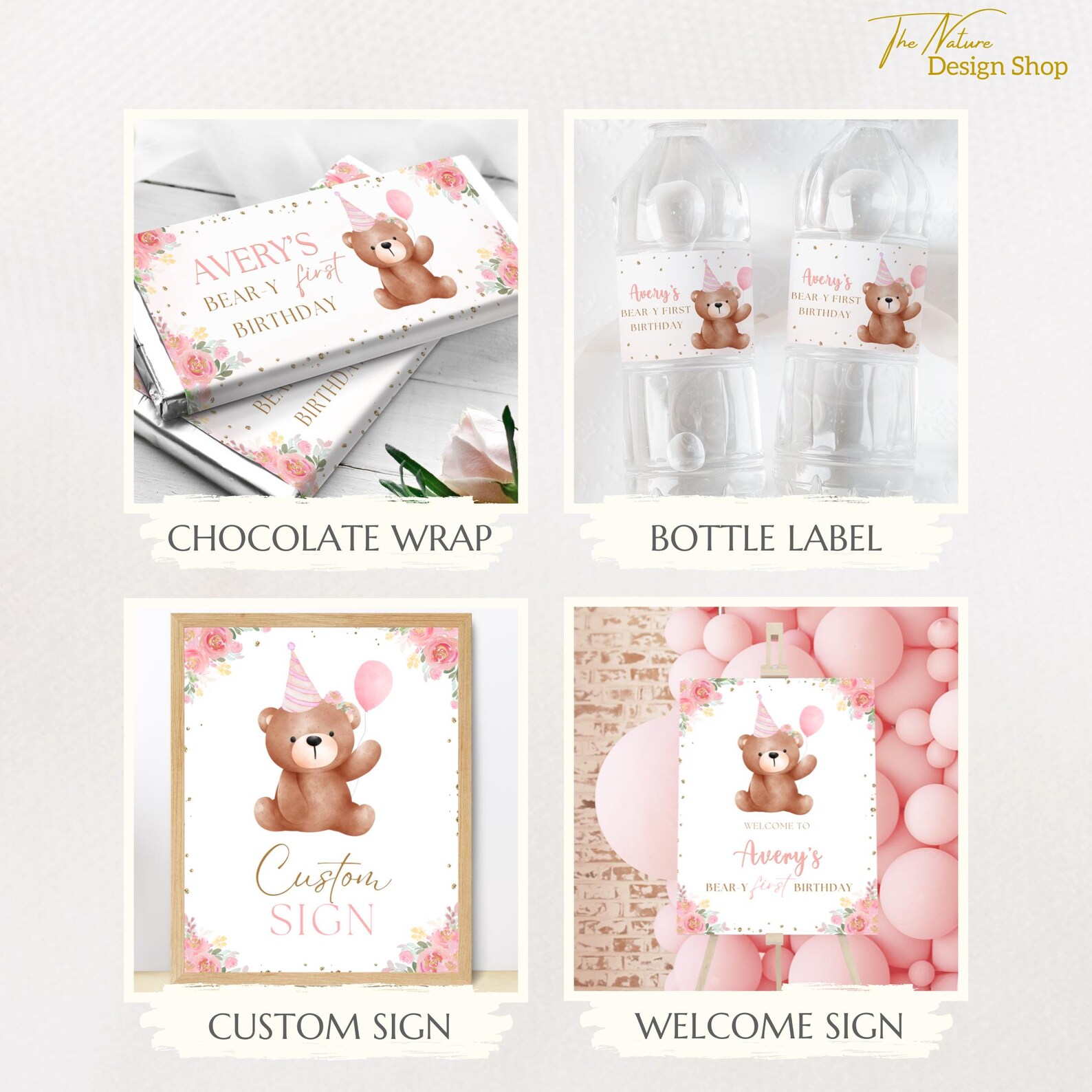 Beary First Birthday Bundle Teddy Bear Birthday Bundle Bear Party Decor ...
