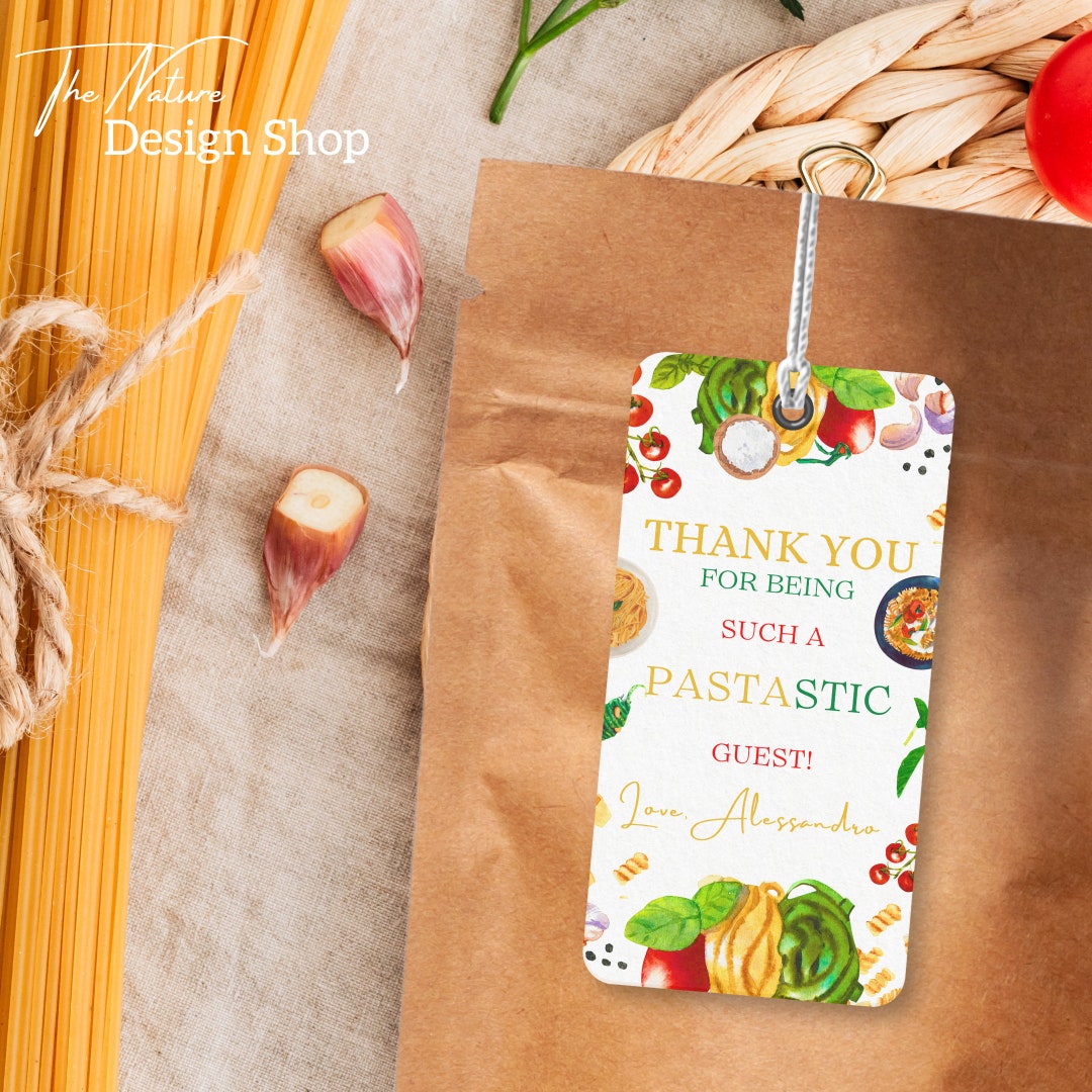 Editable Pasta Gift Tag Pasta Party Favor Tag Pasta Dinner - Etsy
