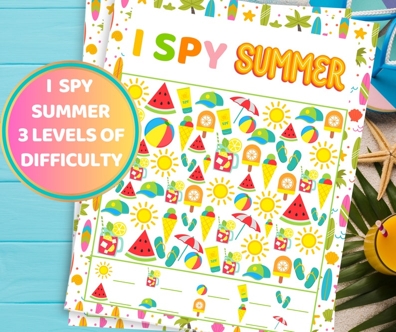 I Spy Summer Kids Game Summer Party Activities Kids Summer Games ...