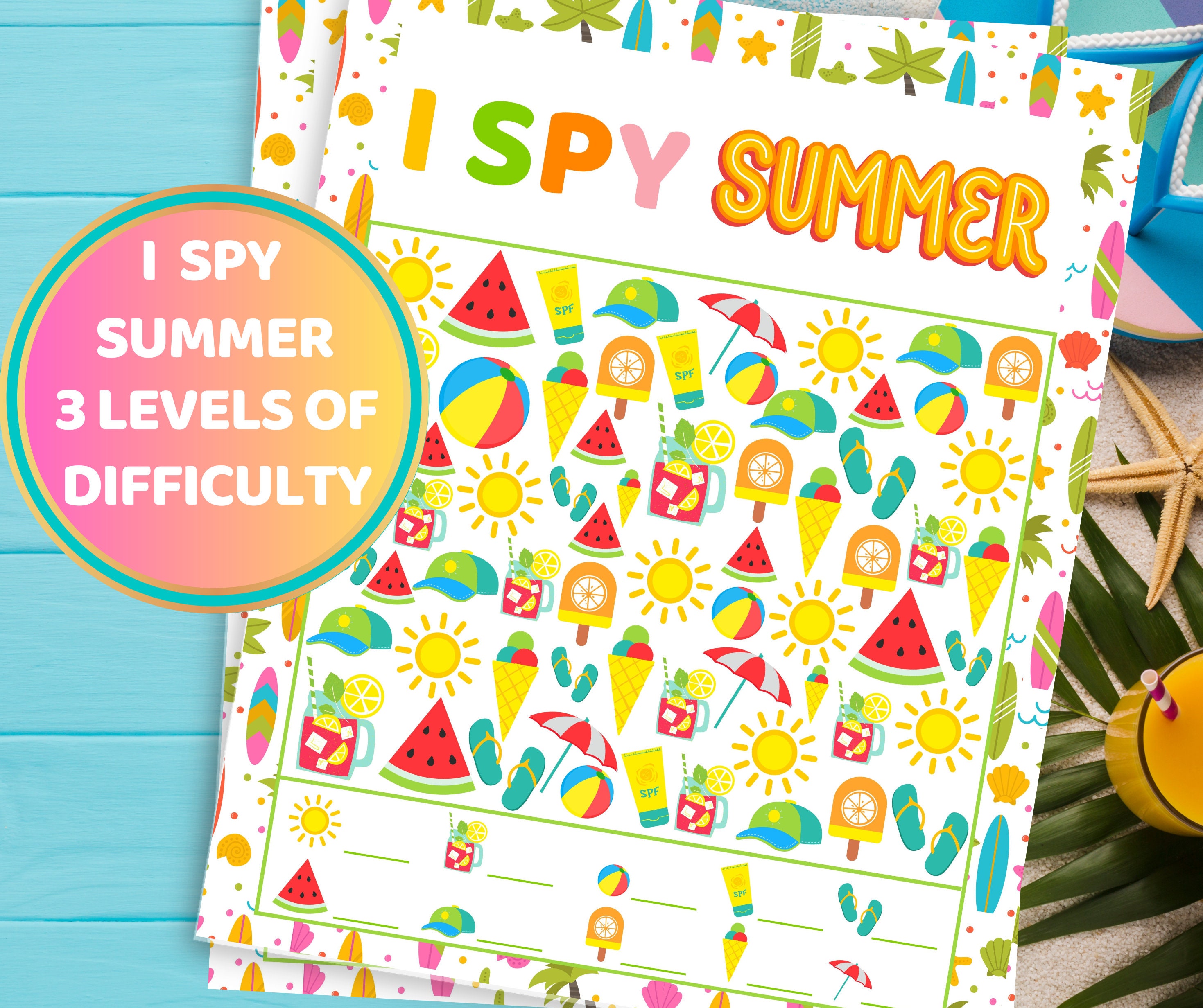 I Spy Summer Kids Game Summer Party Activities Kids Summer Games ...