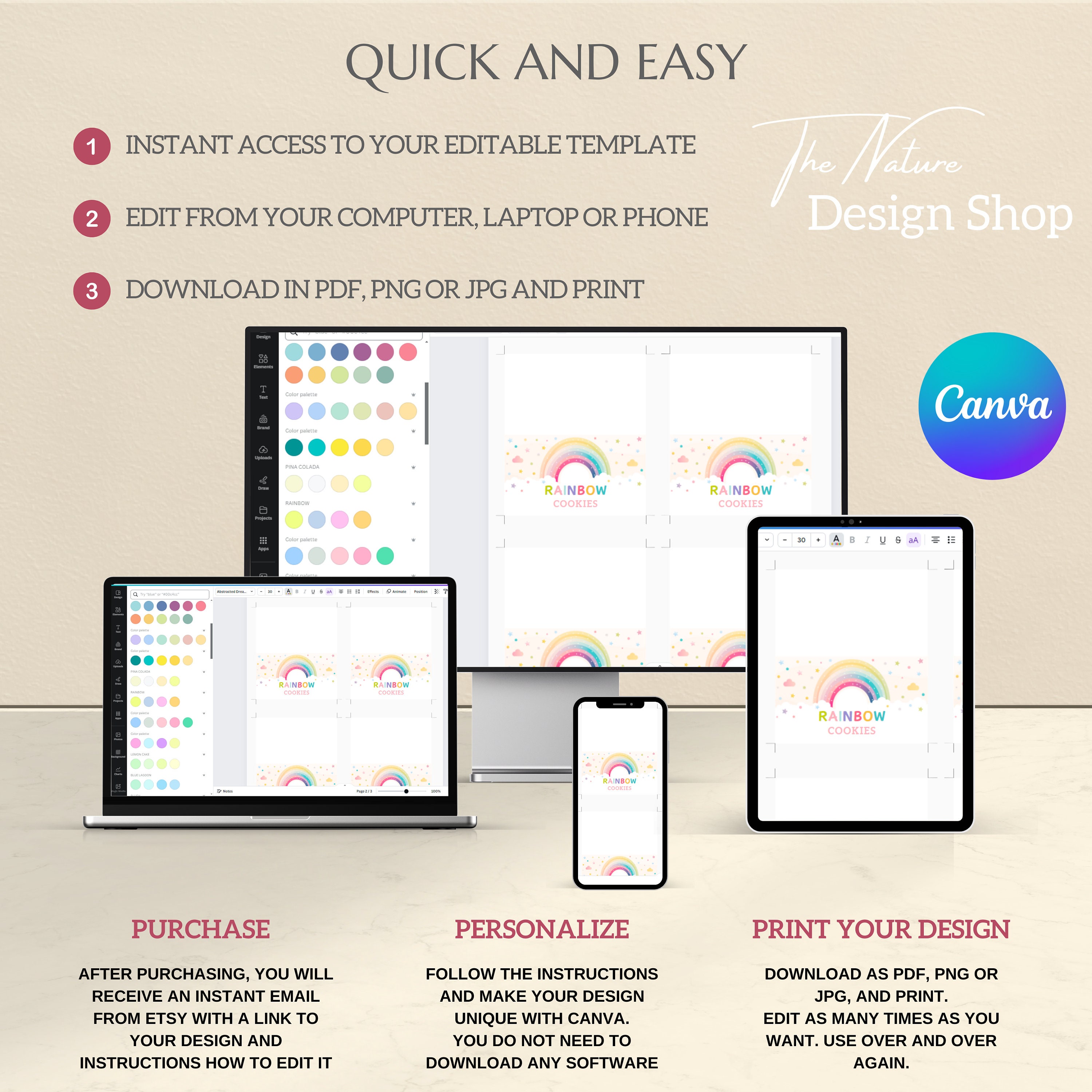 Editable Rainbow Food Label Tent Card Rainbow Name Tag Rainbow Place ...