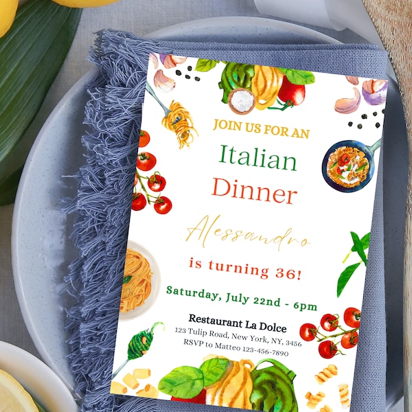 Italian Party Menu - Etsy