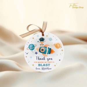 Editable Space Favor Tag Outer Space Thank You Tag Space Birthday Favor ...