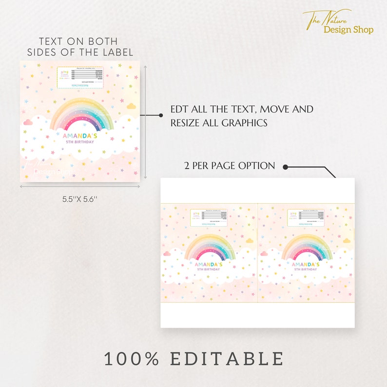 Editable Rainbow Chocolate Bar Wrap Template Birthday Chocolate Bar ...