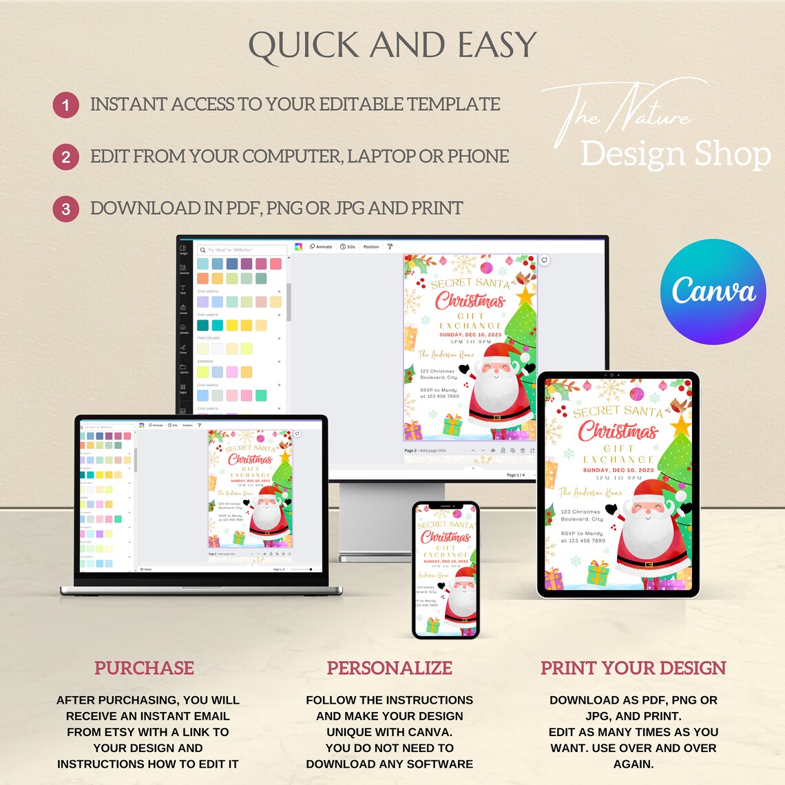 Secret Santa Invitation Secret Santa Invite Secret Santa Gift Exchange ...