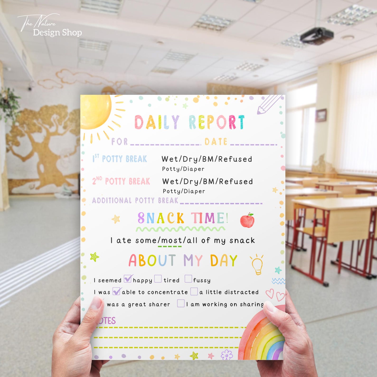 Editable Daily Report Daycare Daily Report Preschool Report Babysitter ...