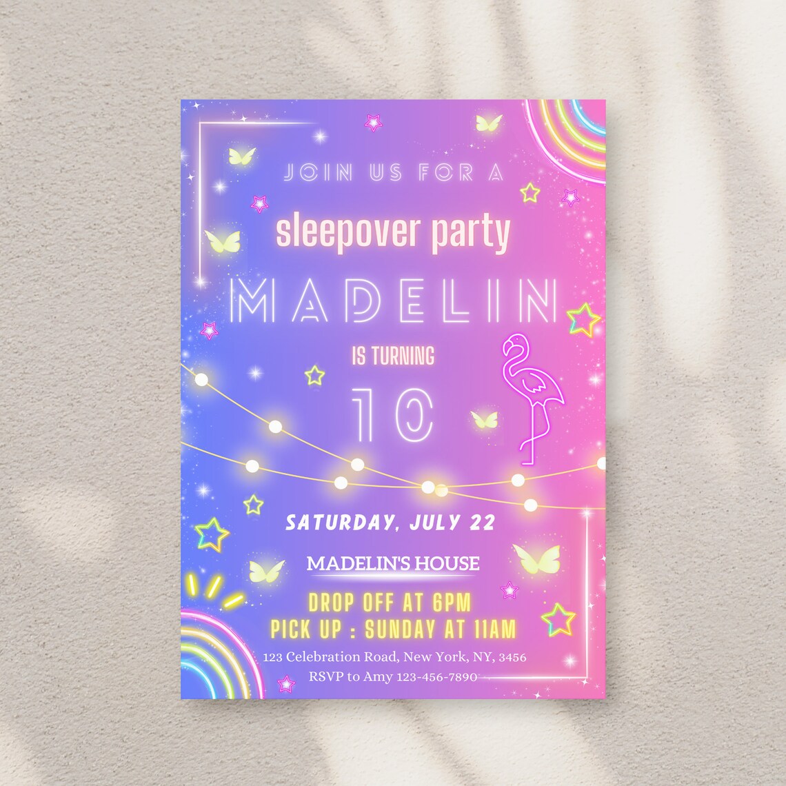 Slumber Party Invitation Slumber Party Squad 10th Birthday Invitation ...