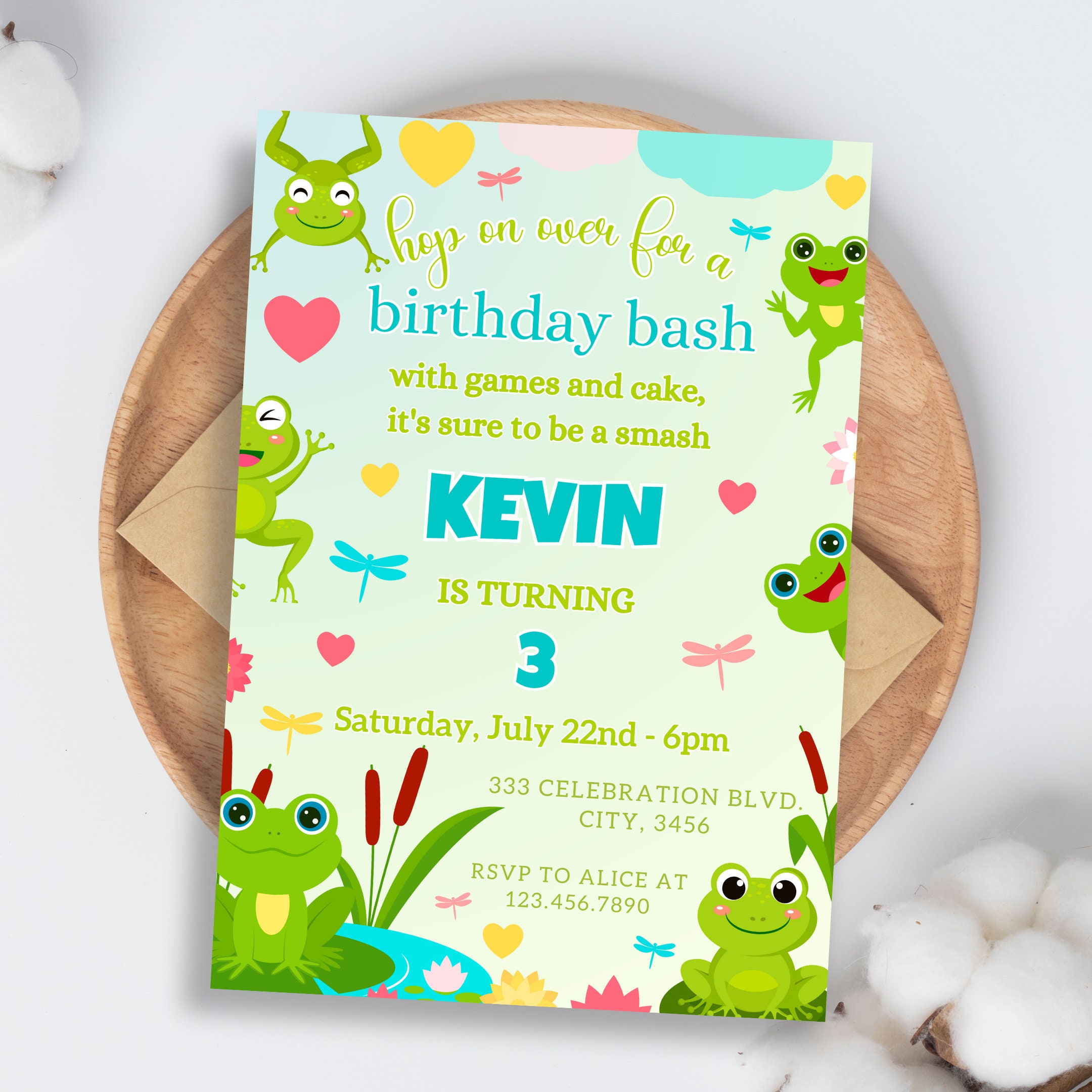 Frog Birthday Invitation Frog Party Invite Frog Invitations Toadally ...
