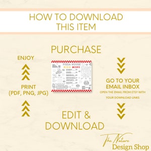 Kids Pizza Menu Template Restaurant Menu Template Editable Kids Menu ...