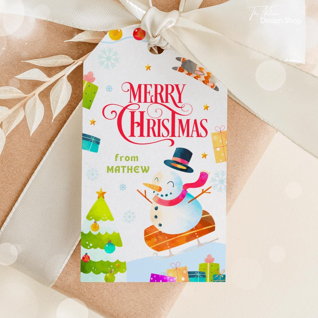 Snowman Gift Tag Christmas Snowman Tag Christmas Tag Classmate ...