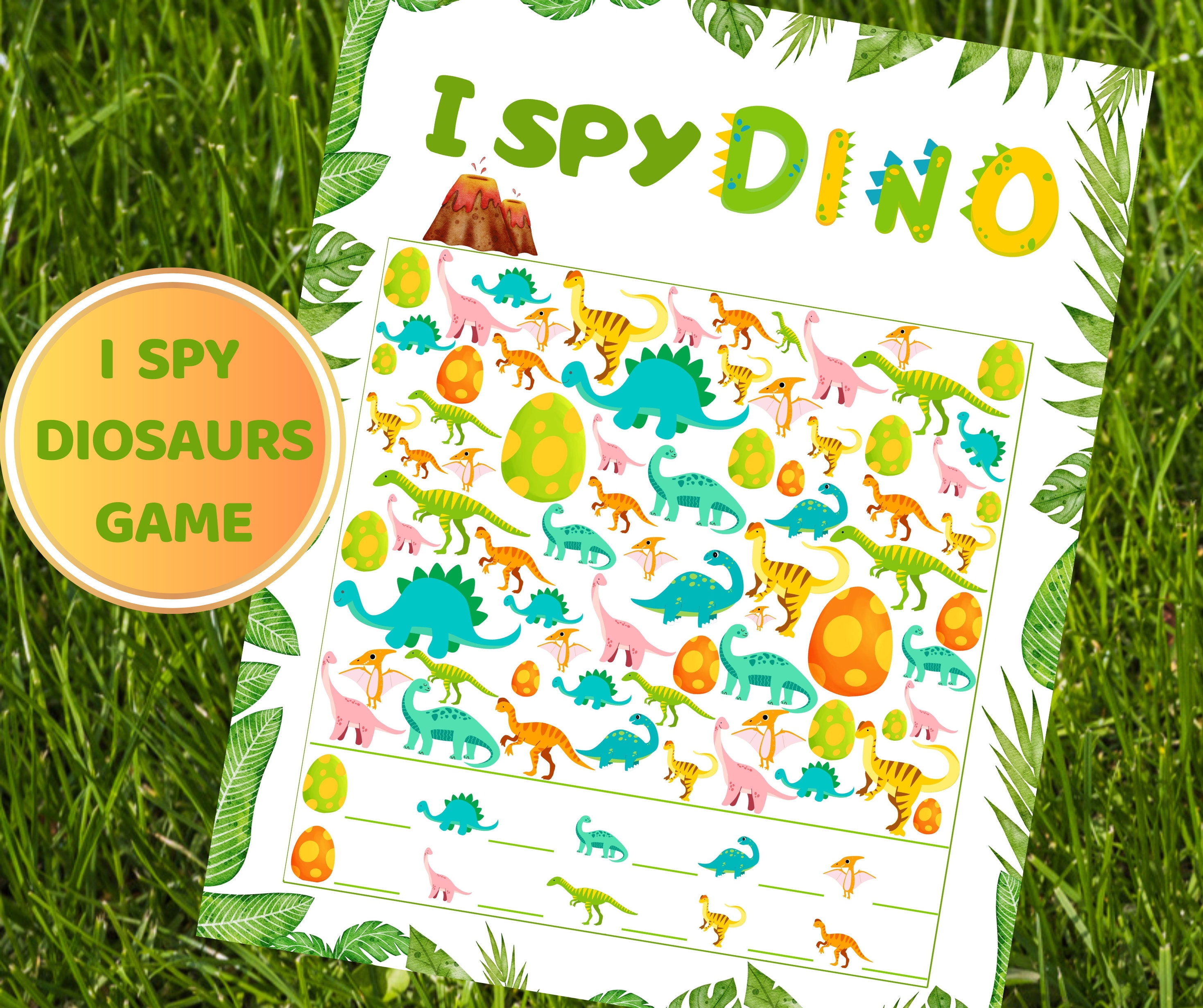 I Spy Dino Kids Dinosaurs Birthday Party Game Dino Party Activities ...