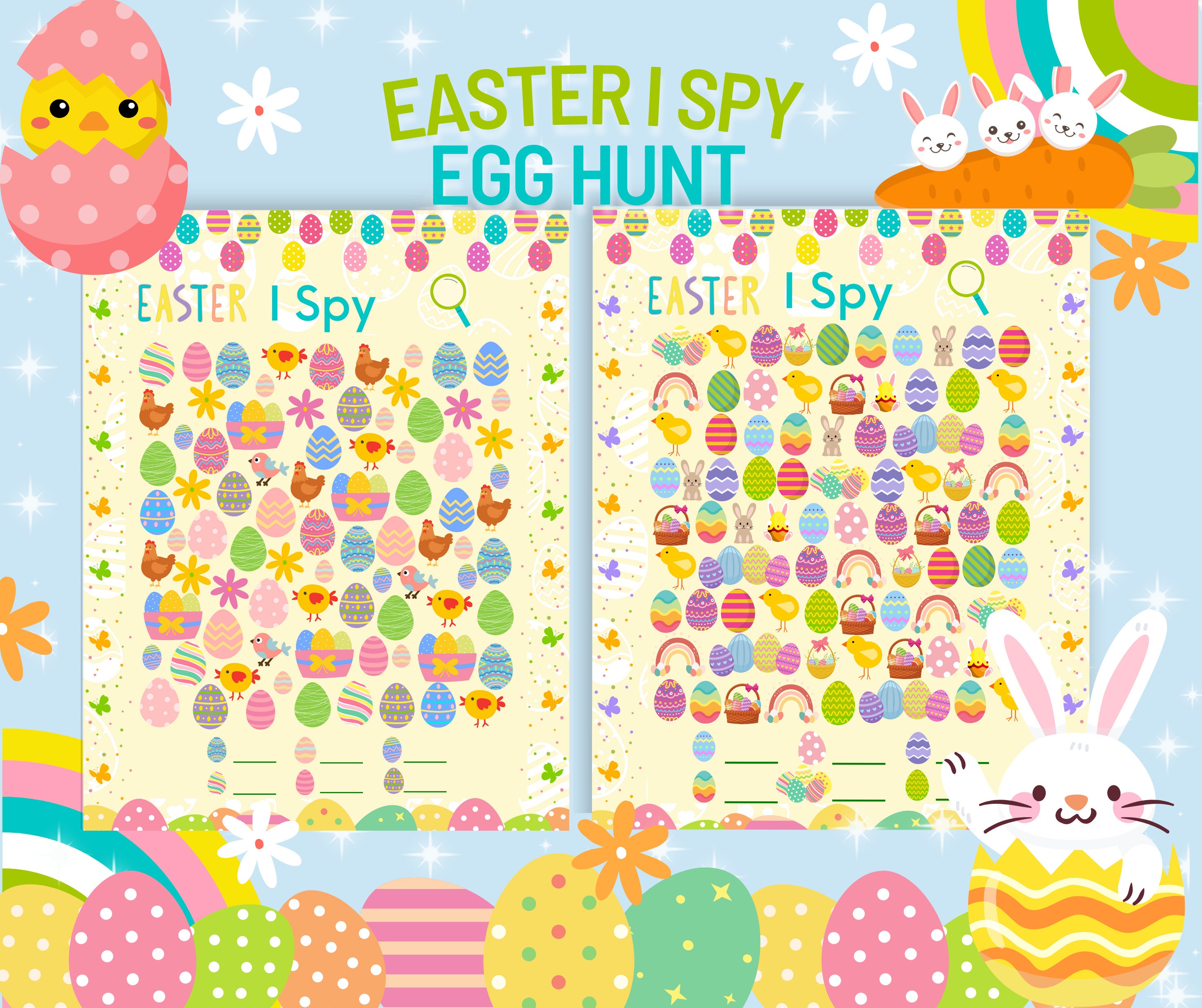 Kids I Spy Easter Egg Hunt Gift for Kids Easter I Spy Games Egg Hunt ...