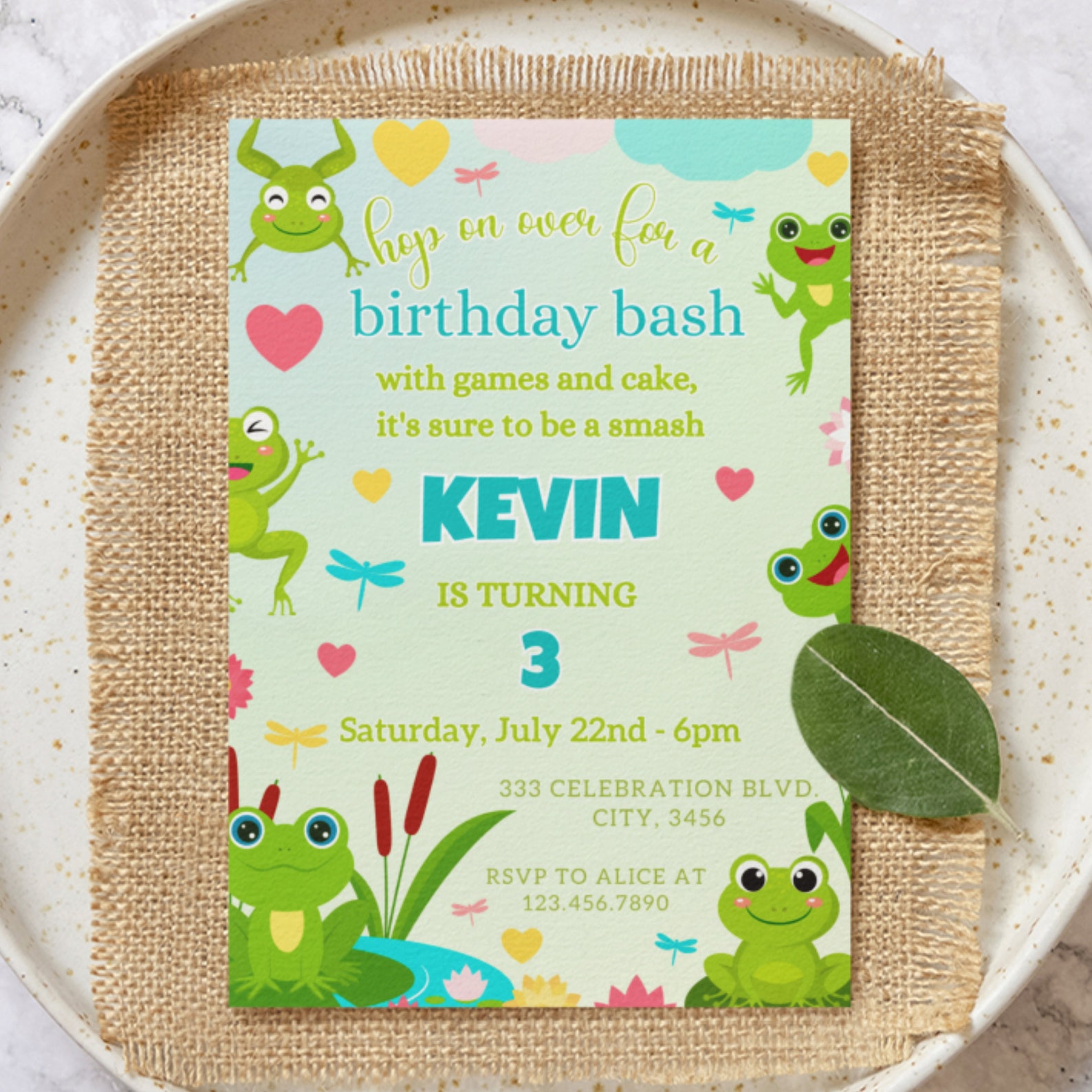 Frog Birthday Invitation Frog Party Invite Frog Invitations Toadally ...